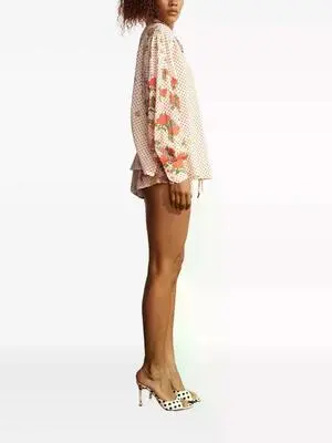 DONDE ESTEBAN Floral And Bird Print Cotton Shirt
