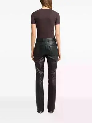 COURREGES Logo Patch Contrast Trim T-shirt - Brown
