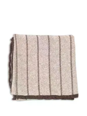 Brunello Cucinelli Striped Silk Pocket Square - Neutrals