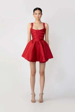 SAU LEE Jolie Jacquard Mini Dress