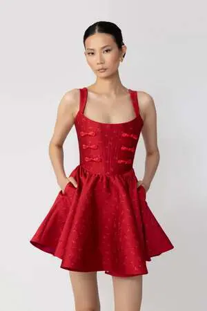 SAU LEE Jolie Jacquard Mini Dress