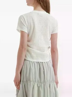 TOUT A COUP Shirred Side-tie T-shirt