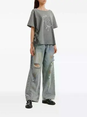 TOUT A COUP Bow-print Cotton T-shirt