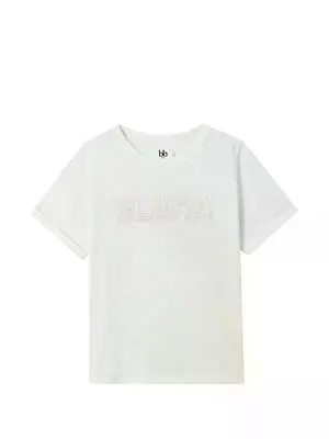 B+AB Embroidered Detail Crewneck T-shirt - Neutrals