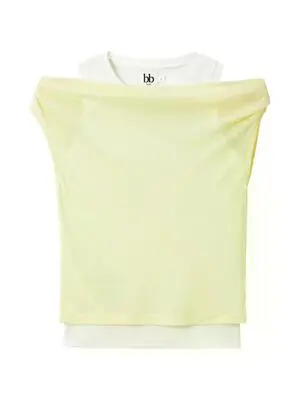 B+AB Layered Off-shoulder Tank Top - Yellow