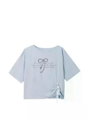 B+AB Graphic Print Side-tie T-shirt - Blue