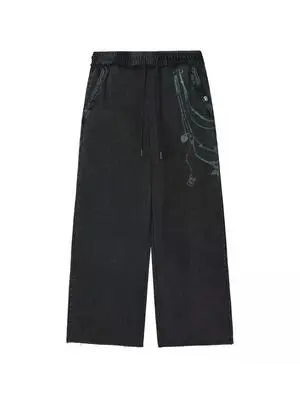 MINI CREAM Graphic Print Wide-leg Track Pants