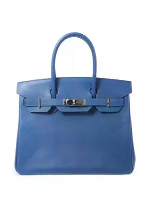 Hermès Birkin 30 Leather Tote Bag - Blue