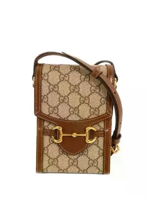 Gucci Horsebit 1955 Gg Shoulder Bag - Neutrals