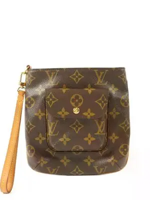 LOUIS VUITTON Monogram Partition Clutch Bag - Brown