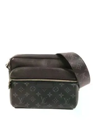LOUIS VUITTON Monogram Eclipse Taiga Leather Messenger Bag - Black