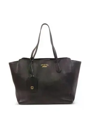 Gucci Gg Plaque Leather Tote Bag
