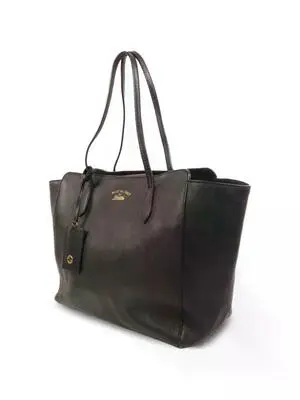 Gucci Gg Plaque Leather Tote Bag