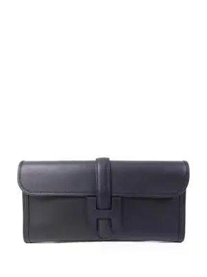 Hermès Jige Calfskin Clutch Bag - Black