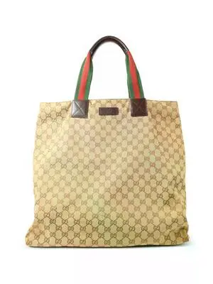 Gucci Gg Canvas Web-stripe Tote Bag - Neutrals