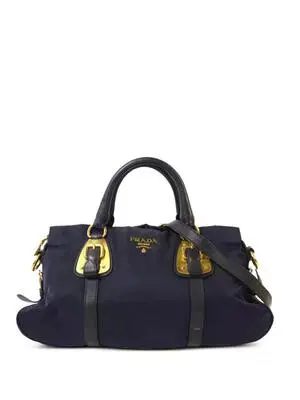 Prada Buckled-detail Tote Bag - Blue