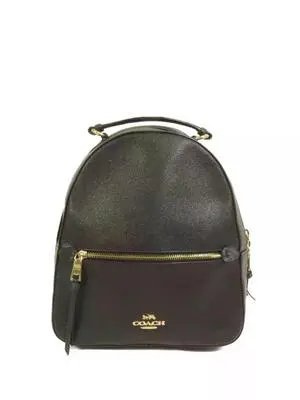 COACH VINTAGE Logo-detail Calfskin Backpack - Black