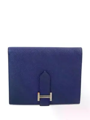 Hermès 2018 Bearn Compact Epsom Leather Wallet - Blue