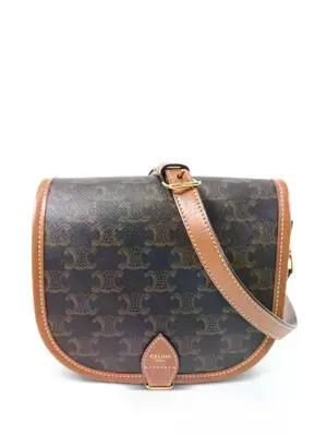 Celine Triomphe Folco Shoulder Bag - Brown