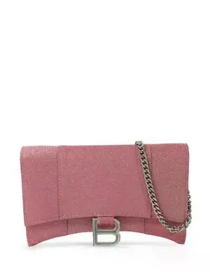 Balenciaga Mini Hourglass B Logo Chain Wallet - Pink