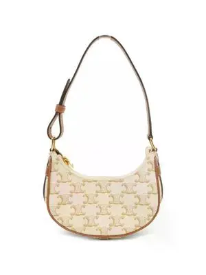 Celine Mini Ava Shoulder Bag In Triomphe Canvas - Neutrals