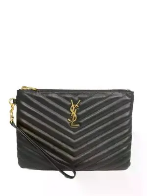 Saint Laurent Quilted Pouch - Black