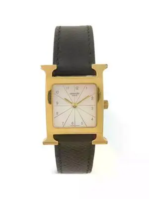 Hermès Heure H 21mm Quartz Watch With Leather Strap - White