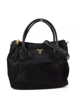 Prada Logo-plaque Tote Bag - Black