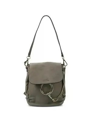 Chloé Faye Leather Backpack - Grey