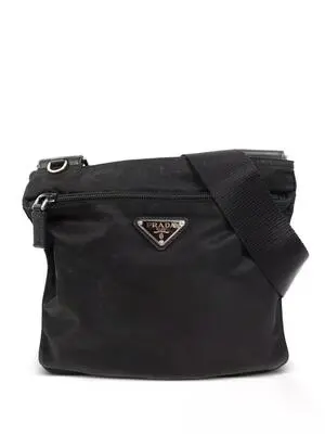 Prada Enamel Triangle Logo Shoulder Bag