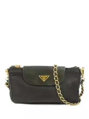 Prada Enamel Triangle Chain Shoulder Bag