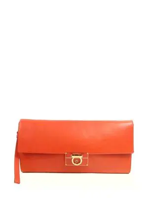 FERRAGAMO Flip-lock Clutch Bag - Orange