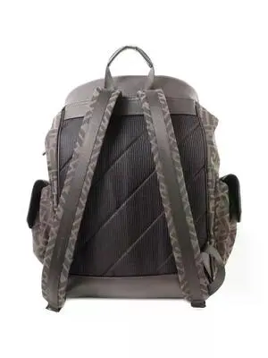 Fendi Ff Logo Canvas Backpack - Grey