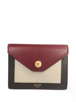 Celine Envelope-flap Leather Card Case - Brown