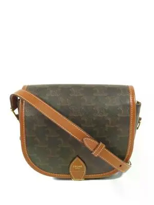 Celine Folco Triomphe Shoulder Bag - Brown