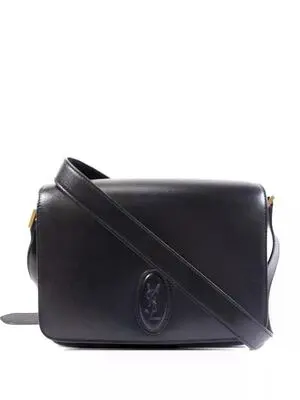 Saint Laurent Shoulder Bag With Logo Plaque - Black