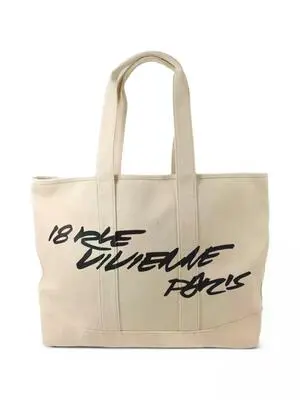 Kenzo Boke Flower Logo Print Tote Bag - Neutrals