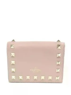 Valentino Garavani Rockstud Bi-fold Calfskin Wallet - Pink