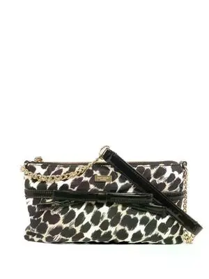 Kate Spade New York Leopard Print Bow Shoulder Bag - Black