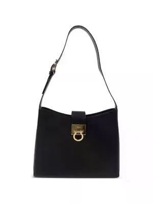 FERRAGAMO Gancini Shoulder Bag - Black