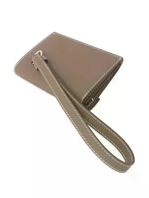 Hermès Kelly Pocket Slim Wallet In Grey Grained Leather