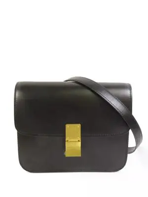 Celine Mini Classic Box Leather Shoulder Bag - Black