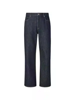 Fendi Straight-leg Jeans With Logo Patch - Blue