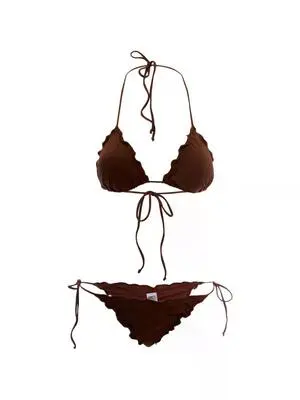 MC2 SAINT BARTH Ruffled Trim Bikini - Brown