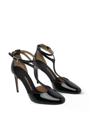 FERRAGAMO Tildea Patent Leather Pumps - Black