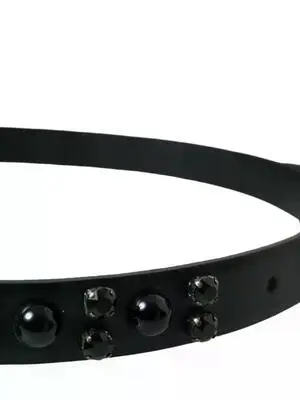 Dolce & Gabbana Crystal-embellished Engraved-buckle Belt
