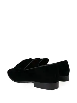 Dolce & Gabbana Velvet Loafers With Bow Detailing