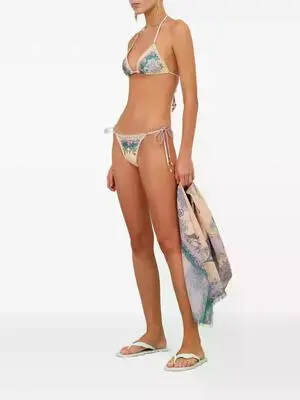 Zimmermann Indra Floral-print Crochet-trim Bikini - White