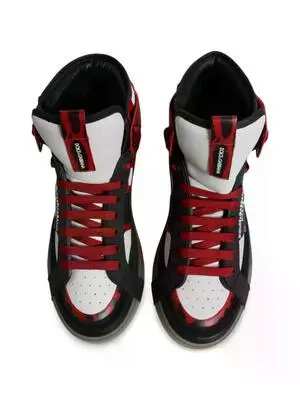 Dolce & Gabbana Portofino Leopard-print High-top Sneakers - Red