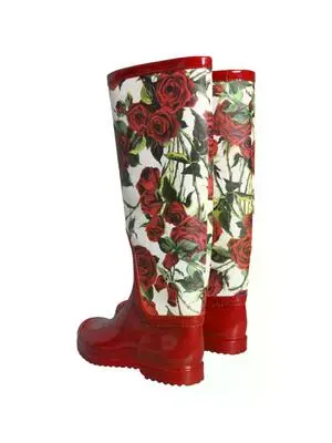 Dolce & Gabbana Floral-print Knee-high Boots